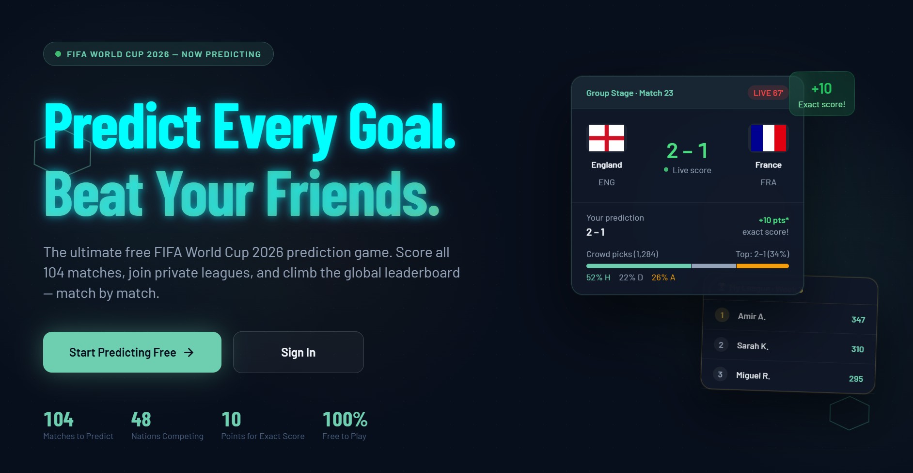 MatchMates — Free FIFA World Cup 2026 Predictor Game